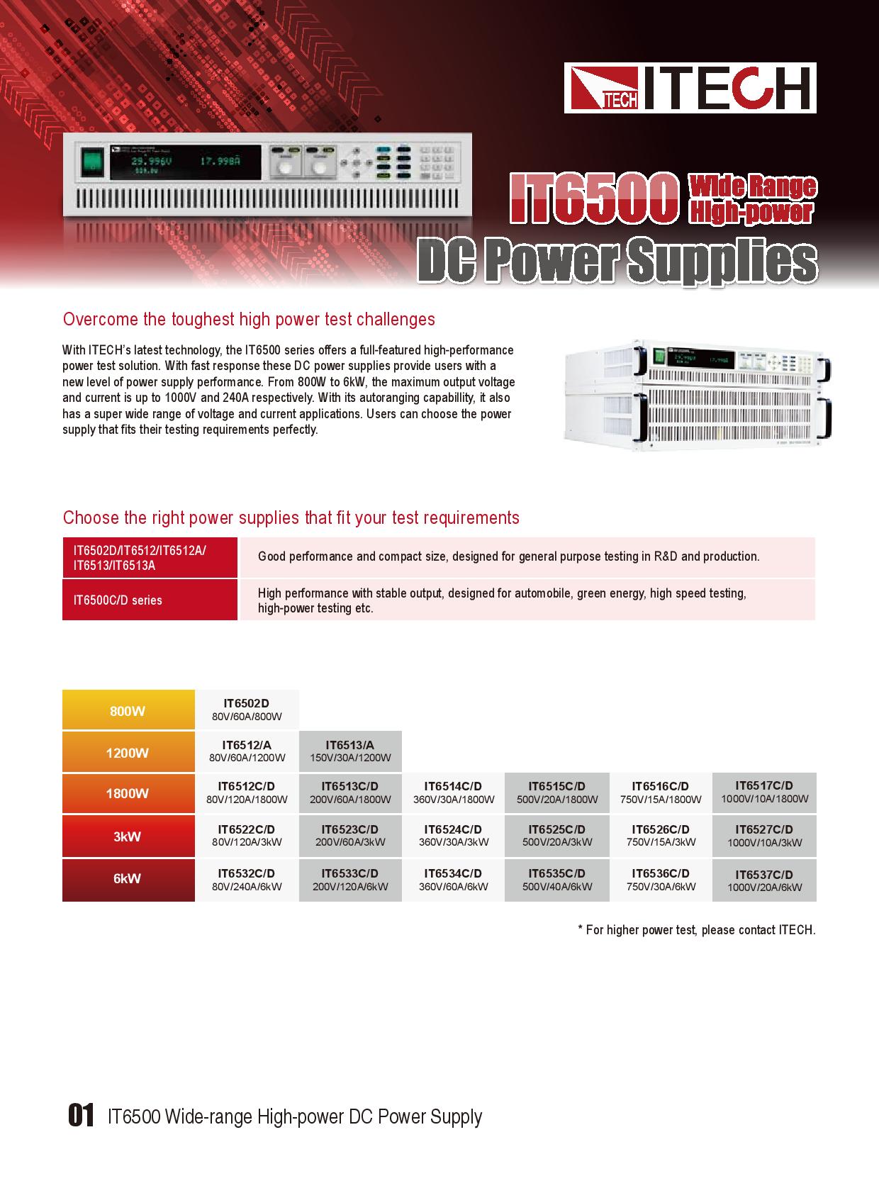 [ITECH IT6500] Wide-range High-power DC Power Supply > 전원공급,부하장치 | (주)금성계측시스템